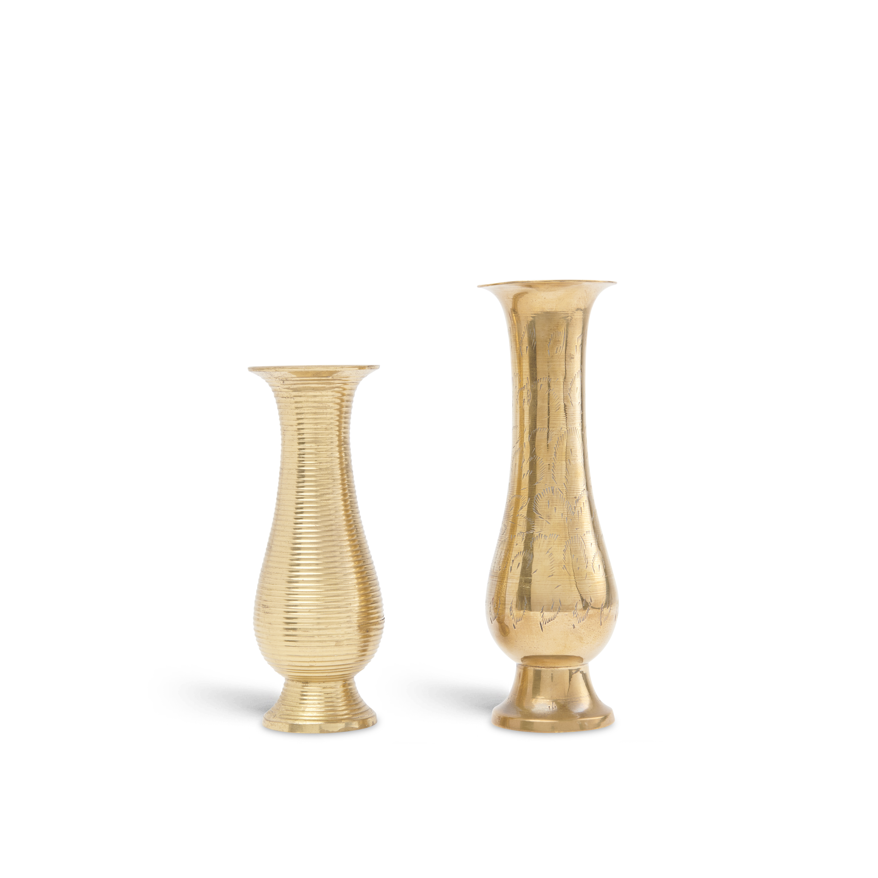 Small Brass Etched Vase 20cm - Cloth and Confetti
