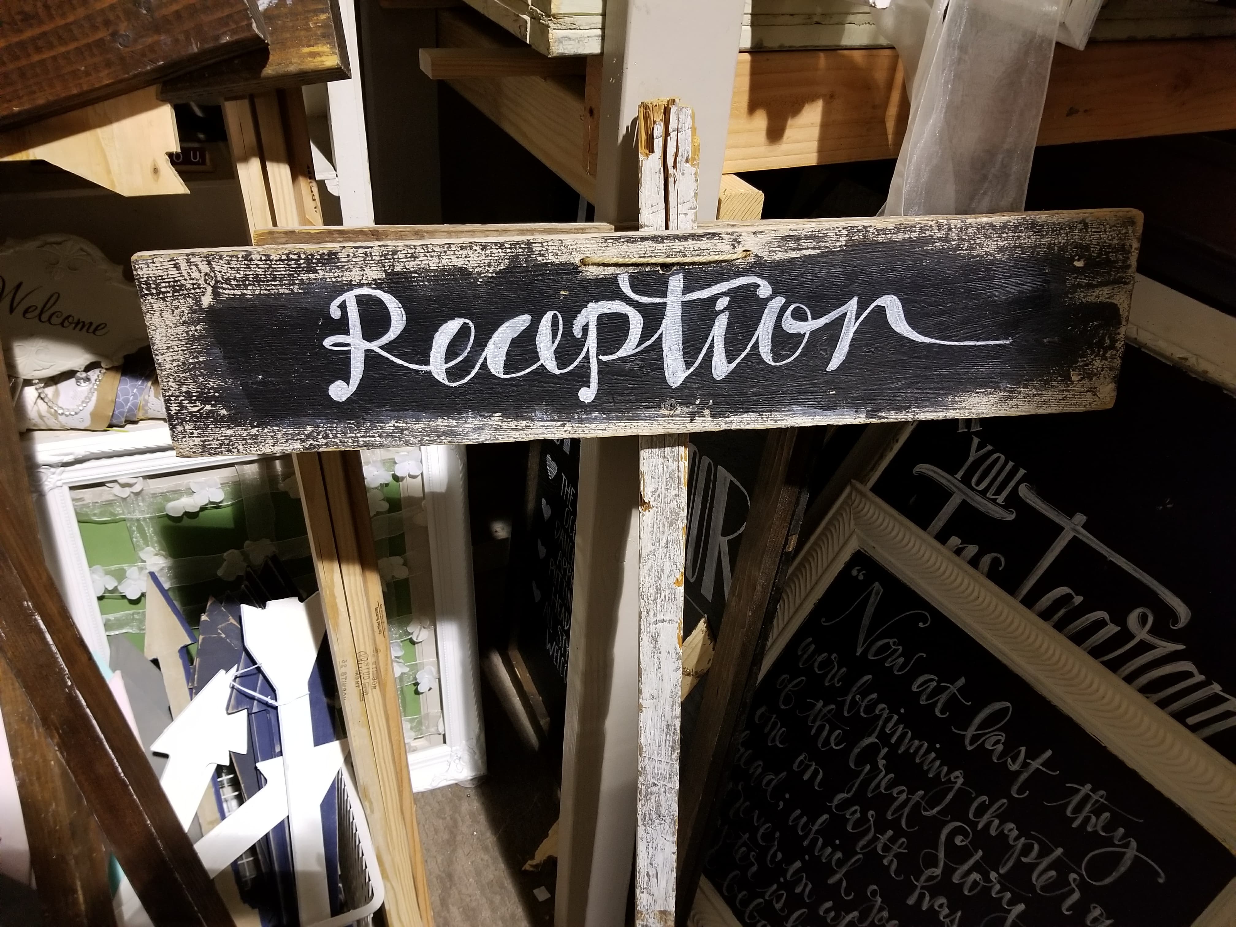 Sign - "Reception" Stake - Danner and Soli Event Rental