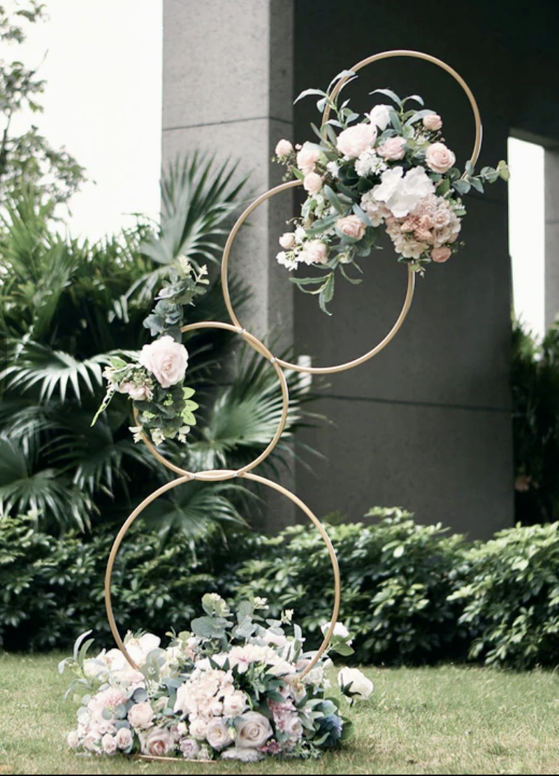 Stand - Four Tier Gold Hoop - Danner and Soli Event Rental