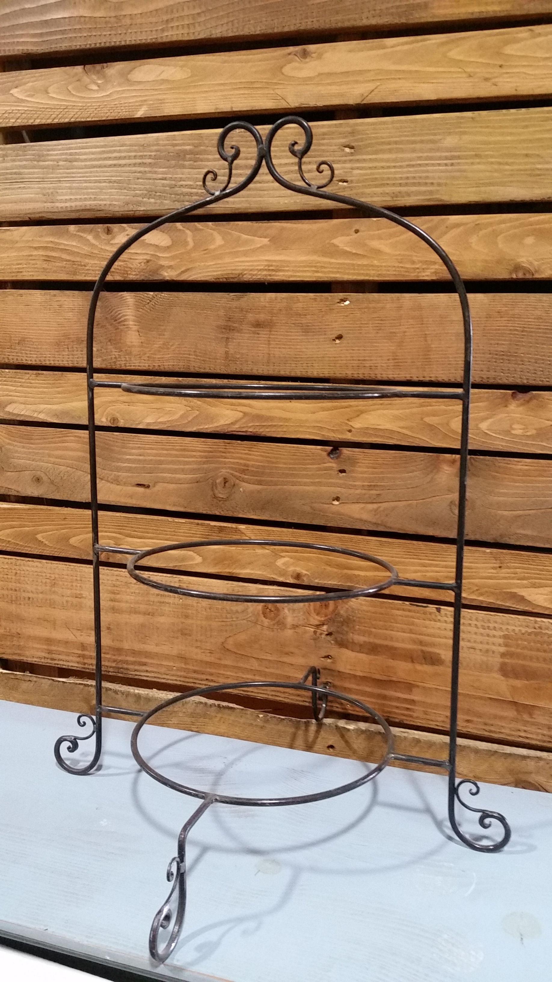 Plate Stand - Metal Three Tier Swirl - Danner and Soli Event Rental