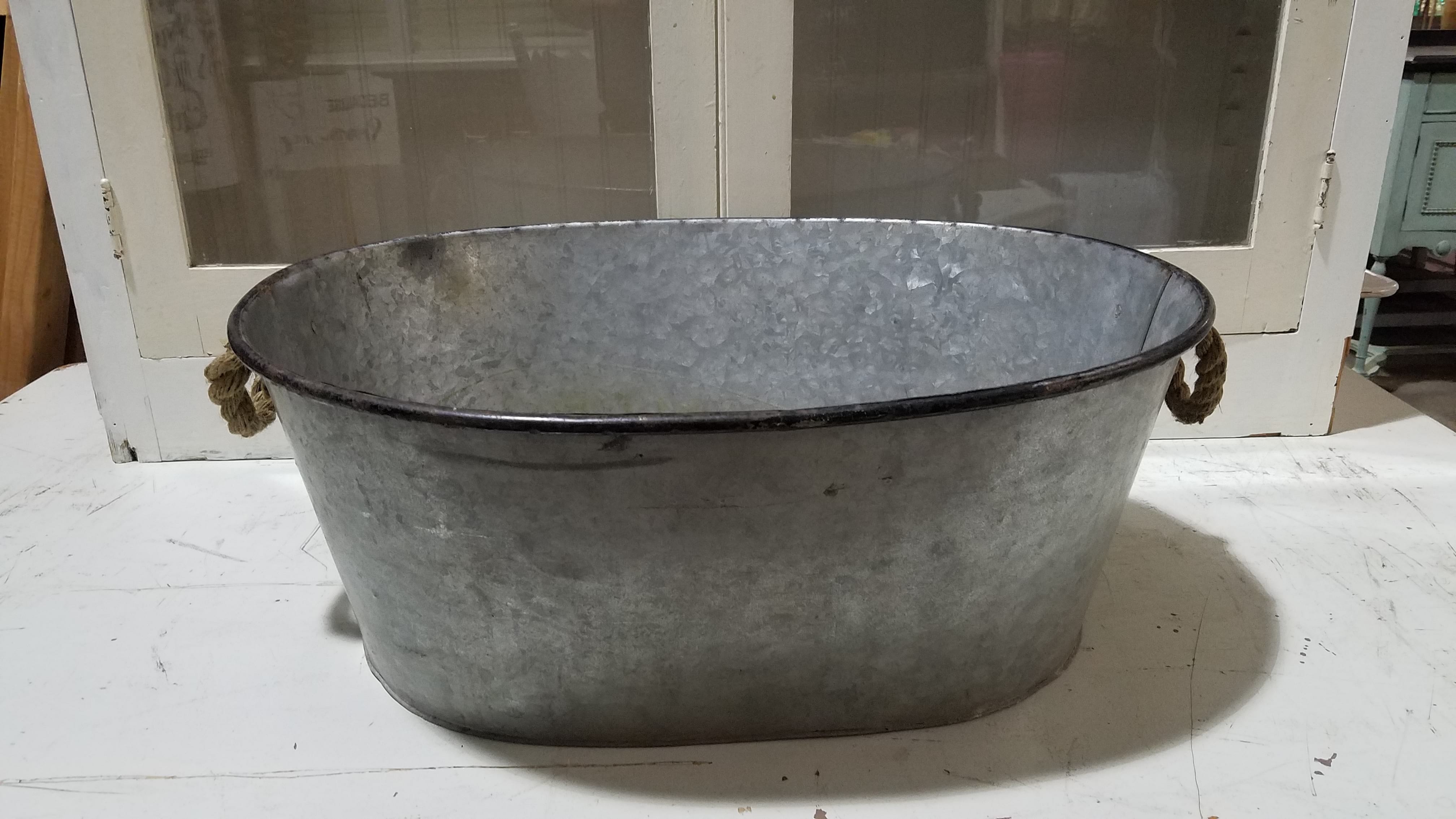 Tub - Galvanized Oval w/Rope Handles - Danner and Soli Event Rental