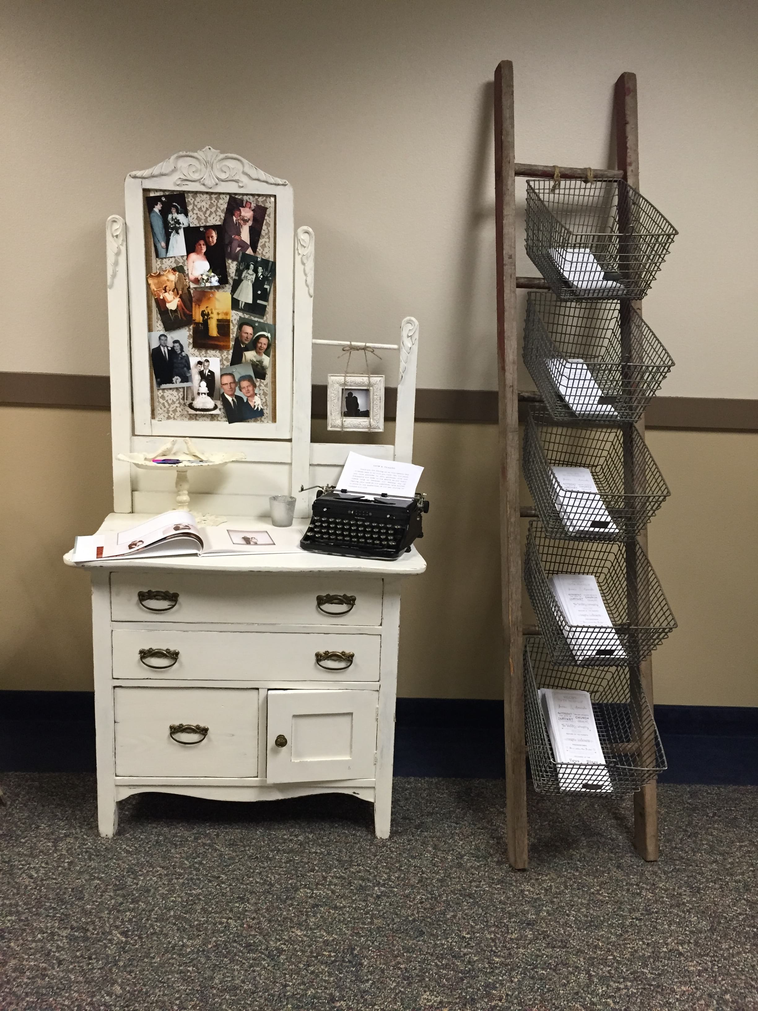 Ladder - Leaning Basket - Danner and Soli Event Rental