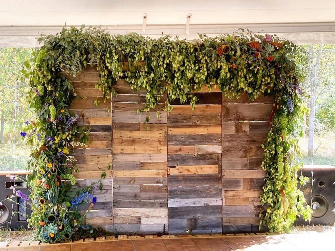 cr74 rustic pallet wall (greenery not included)backdrop-4 pieces - For ...