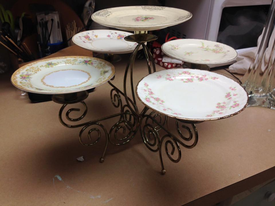 z220 5-tier vintage plate stand 17" tall - For the Love of Pete – Salem ...