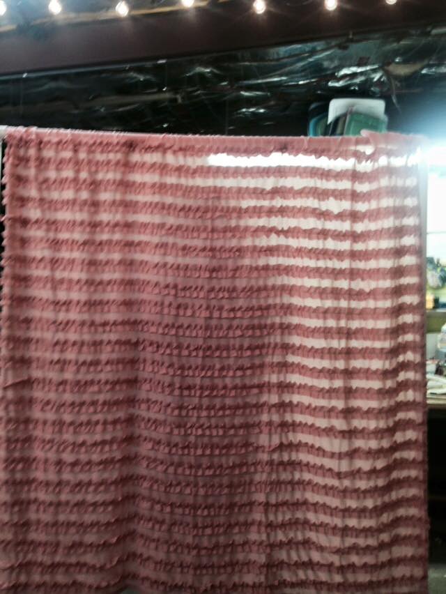 d208 thin ruffle pink curtain panel backdrop - For the Love of Pete ...