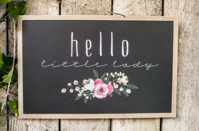 s690 hello little lady black floral sign - For the Love of Pete – Salem ...