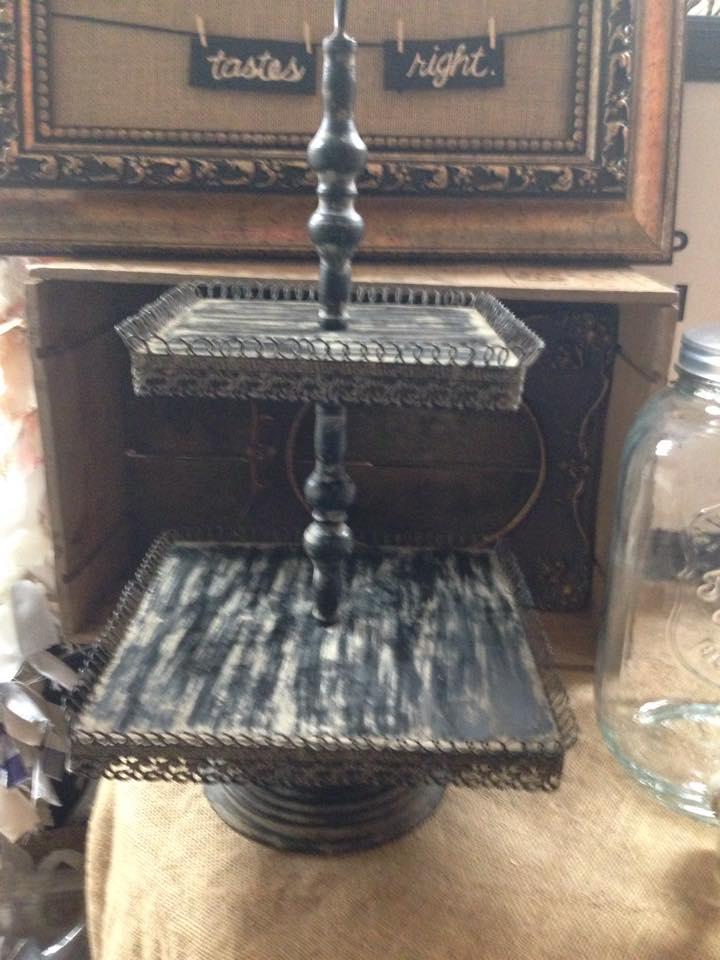 z74 2-tier black lace stand 21" - For the Love of Pete – Salem, Oregon