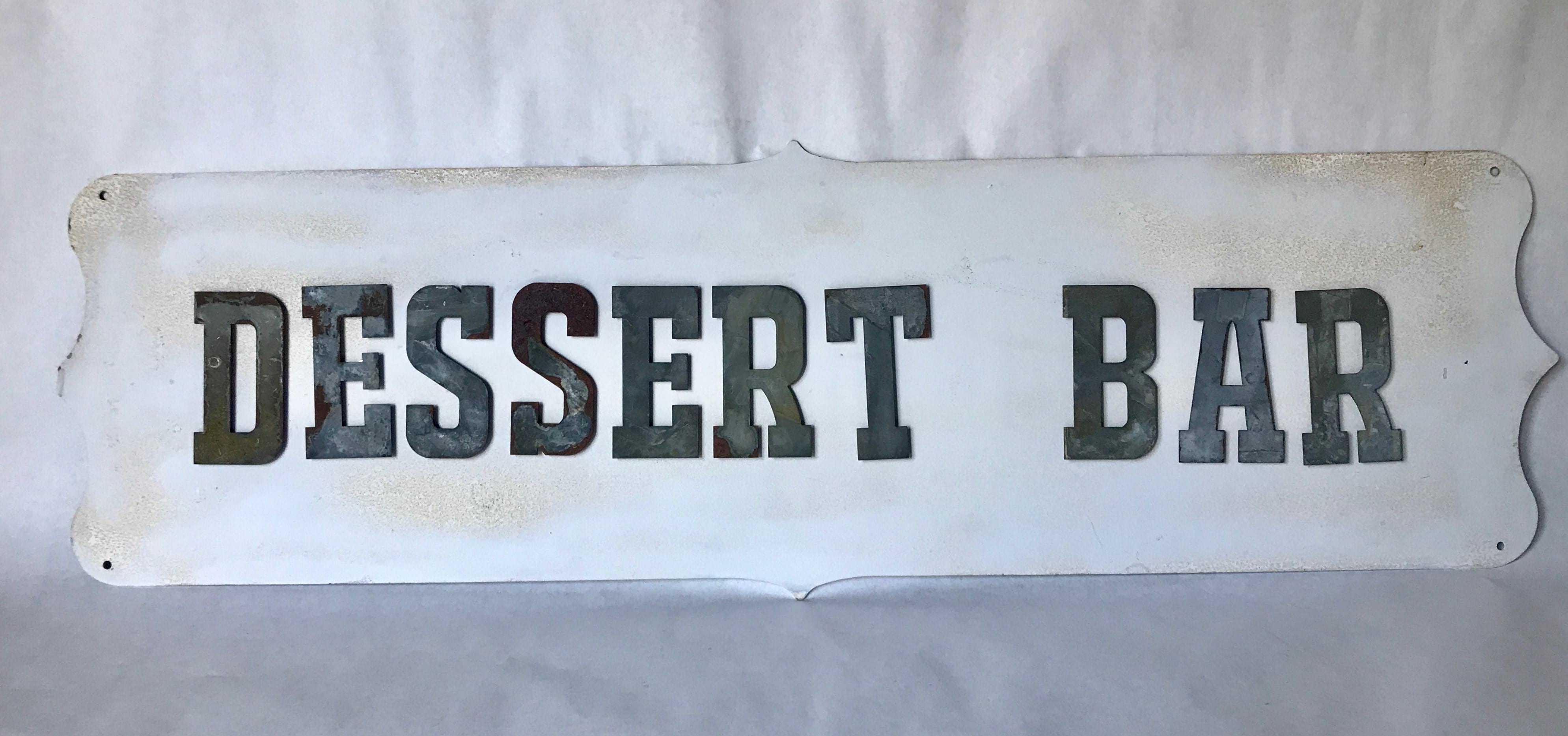 801- WHITE METAL WORD SIGN - Embellish Vintage Rentals