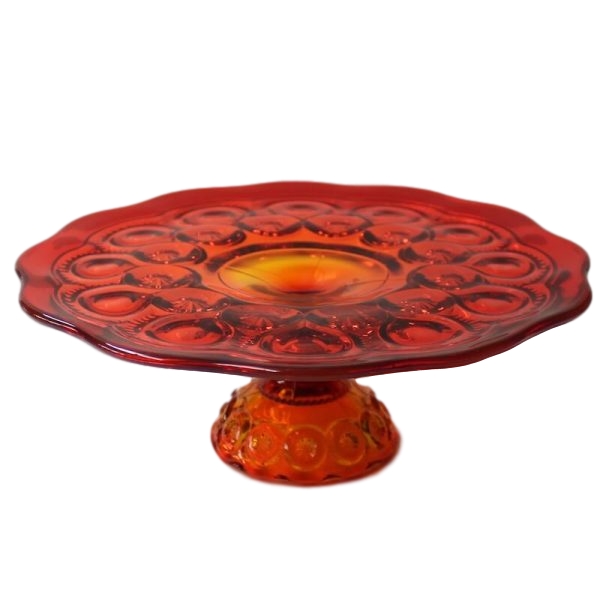 Cake Stand - Red Glass - Endless Treasures