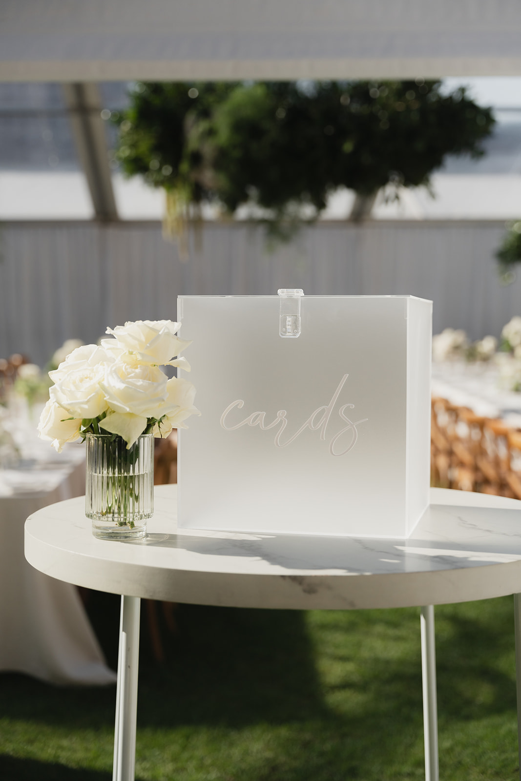 Modern Cards box (frosted acrylic with white writing) - Found Collective