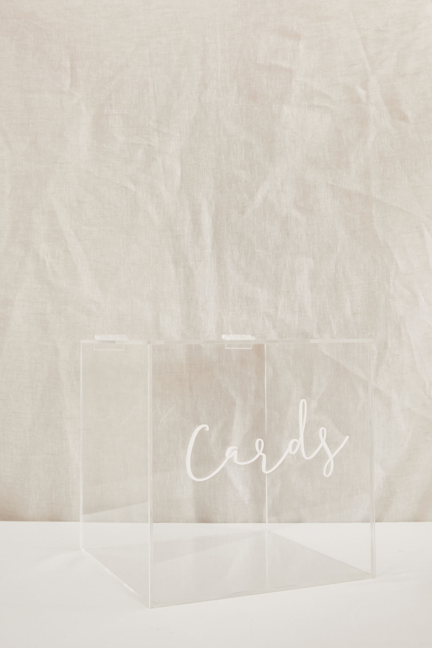 Modern Cards box (frosted acrylic with white writing) - Found Collective