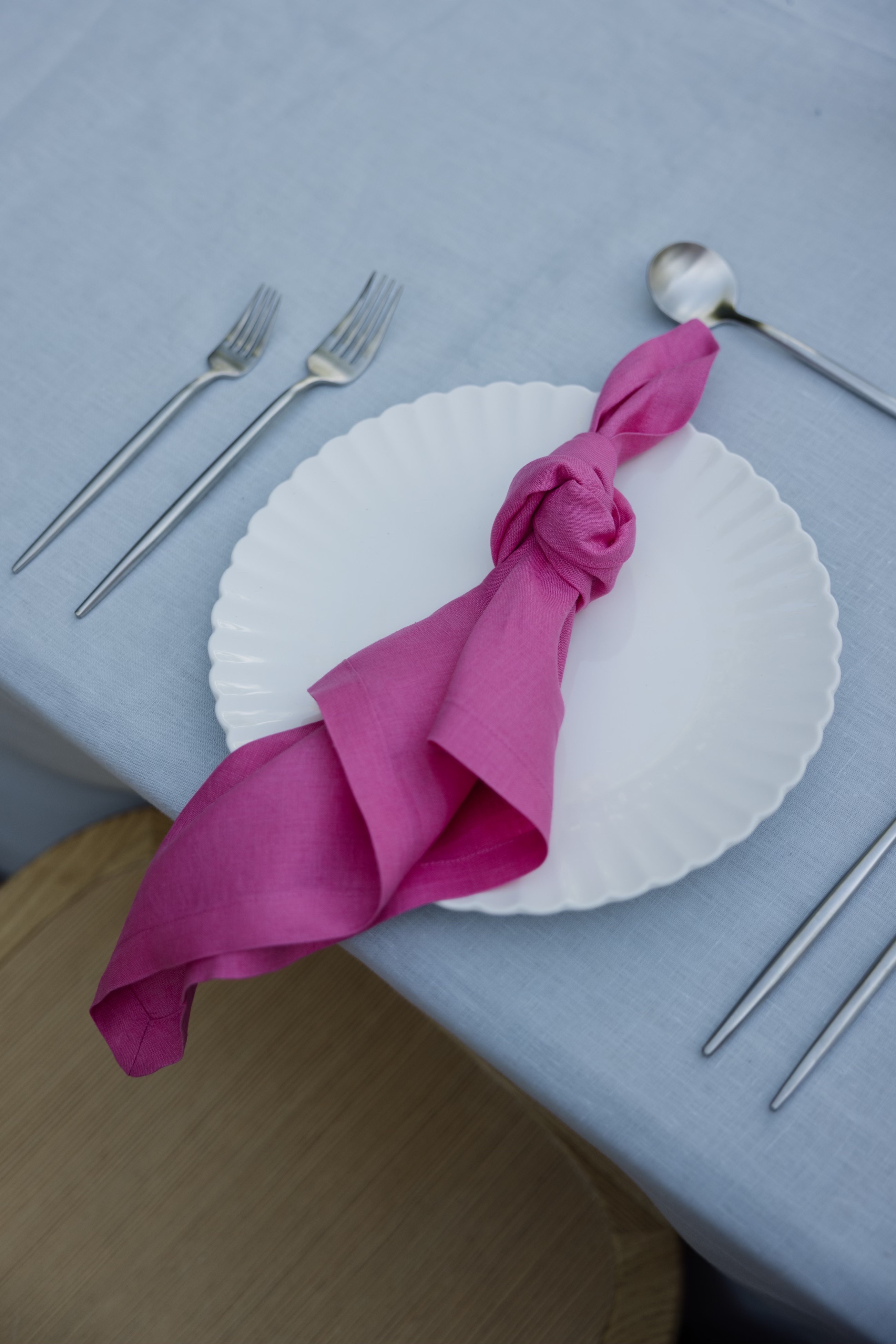 Hot Pink Linen Napkin - Found Collective