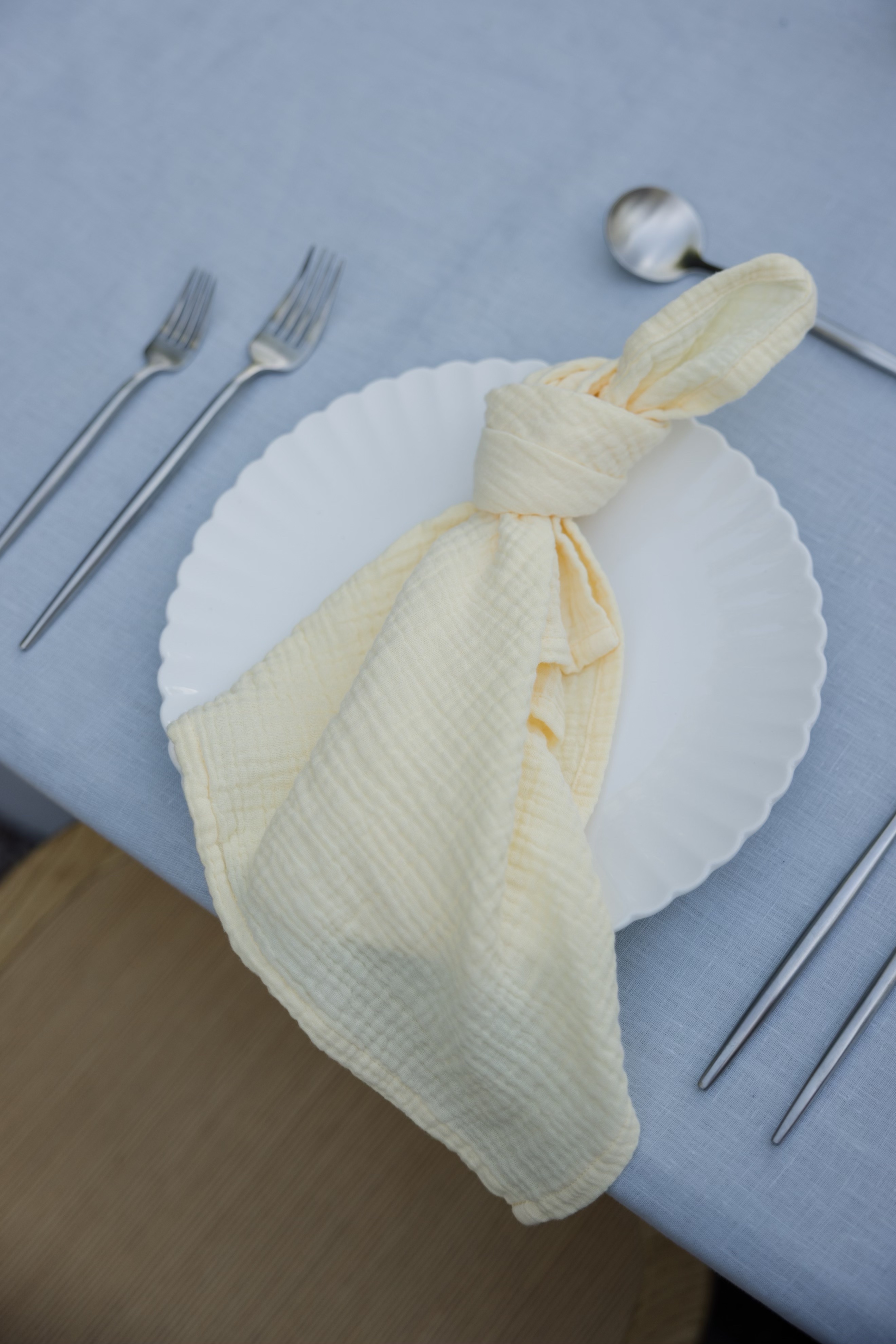 Pastel Yellow Textured Napkin - Found Collective