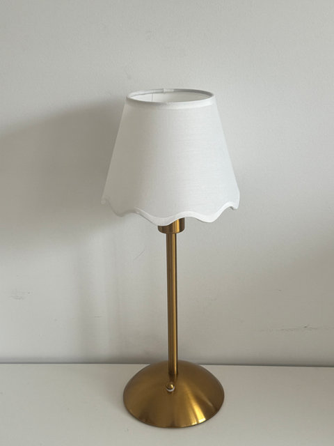 Scalloped Table Lamps (gold stand) - Found Collective