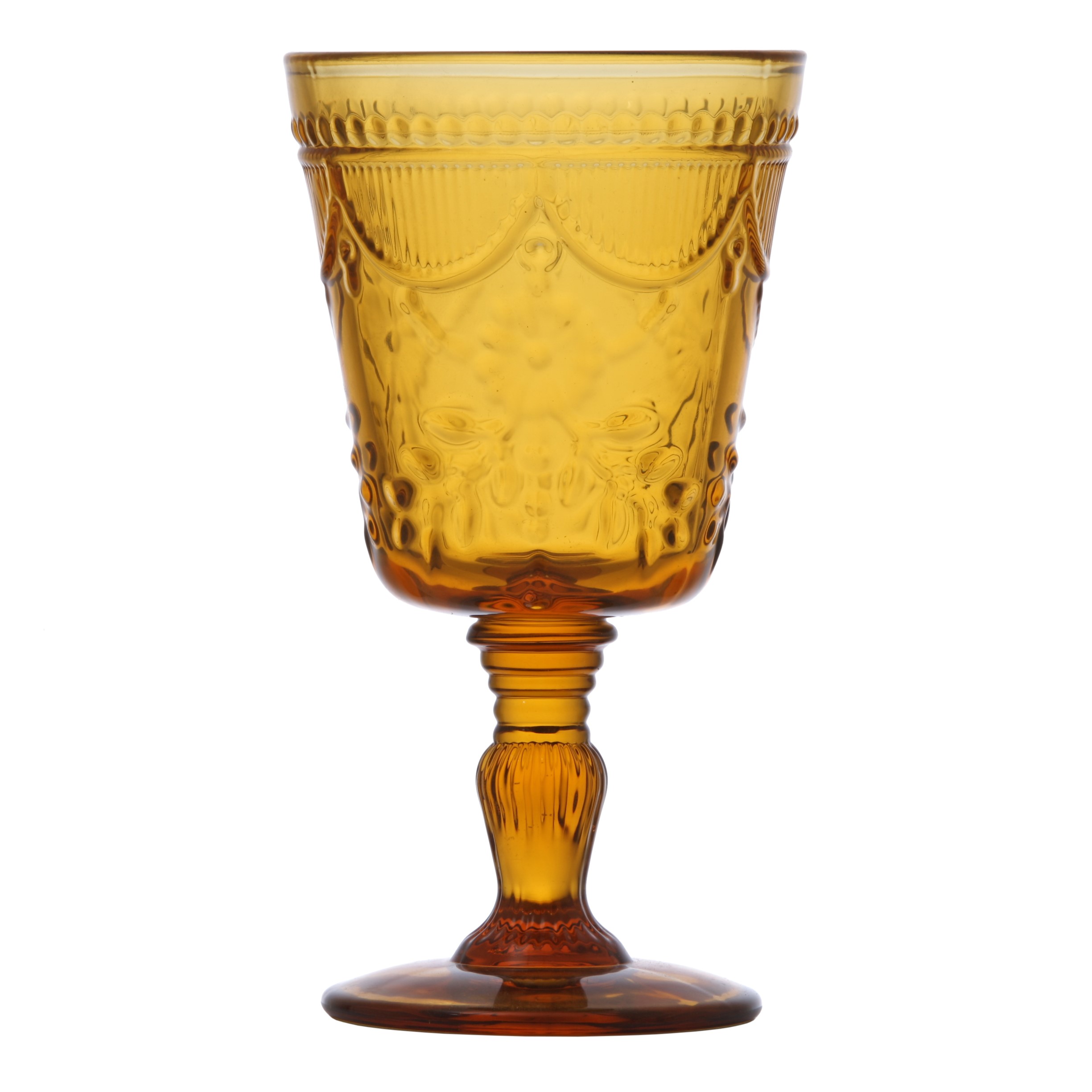 AMBER glass goblet - Mi Vintage Rentals