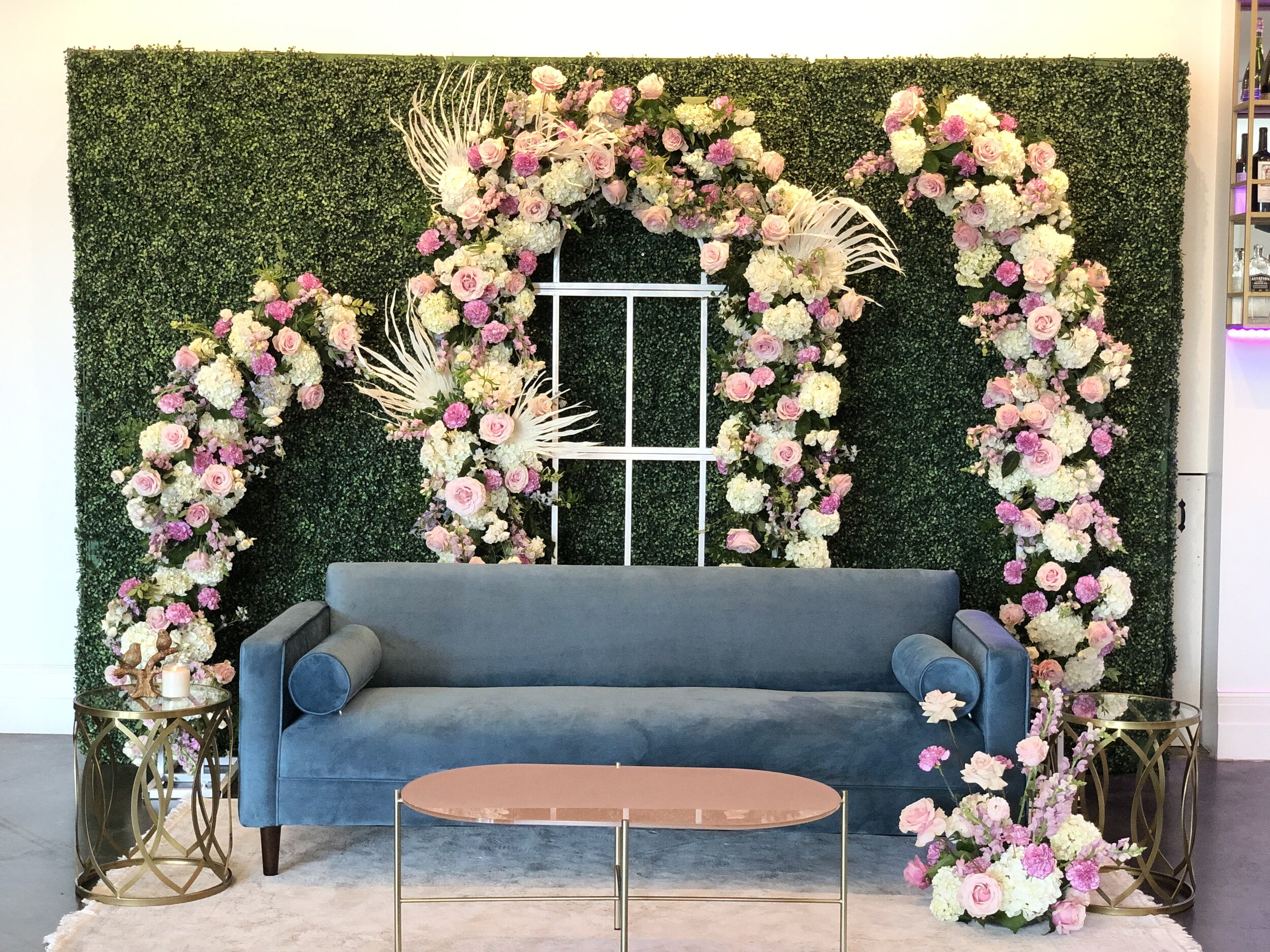 Curved Floral Structure - 98" - Rachel J. Rentals