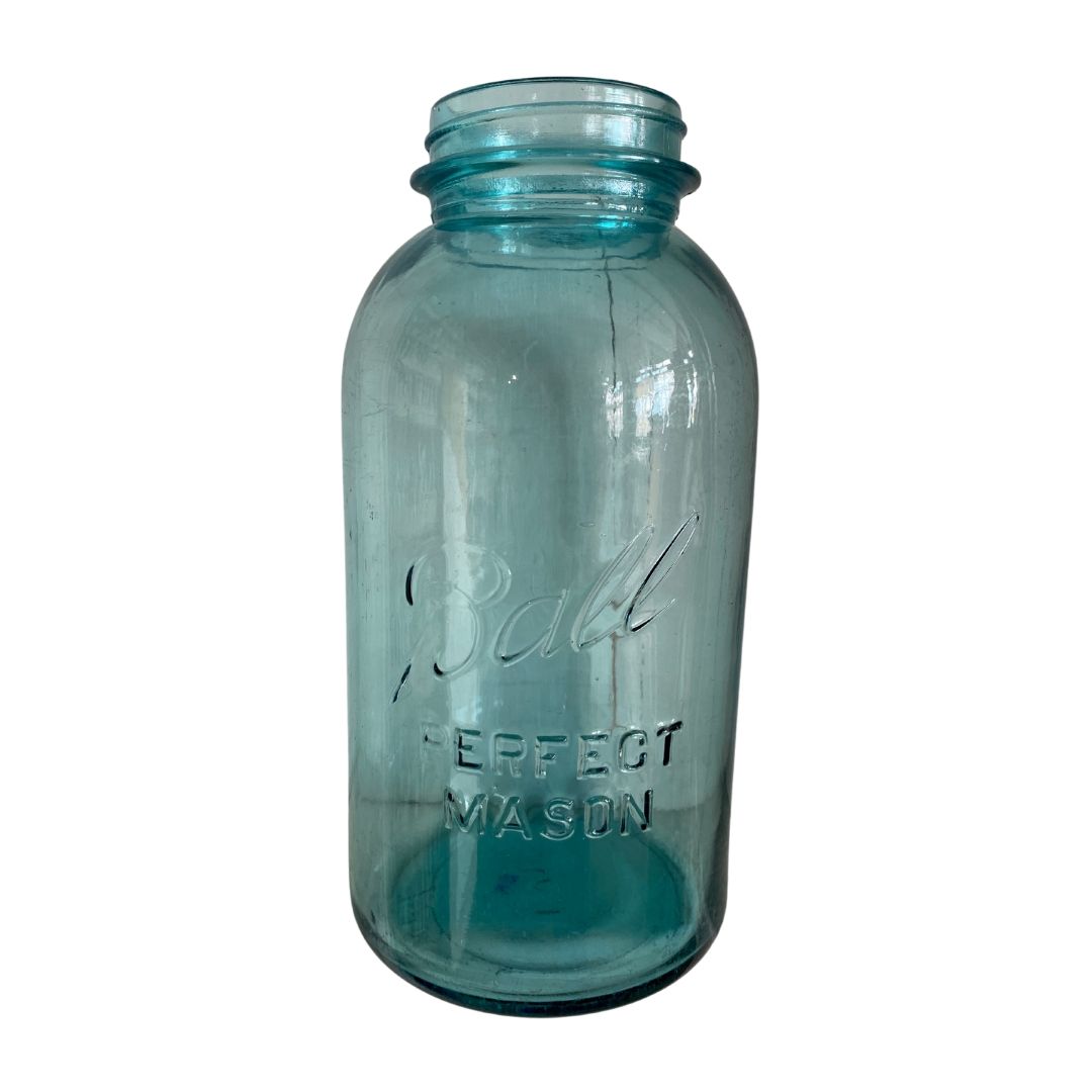 Half Gallon Blue Mason Jar - Assorted - Relics Rentals