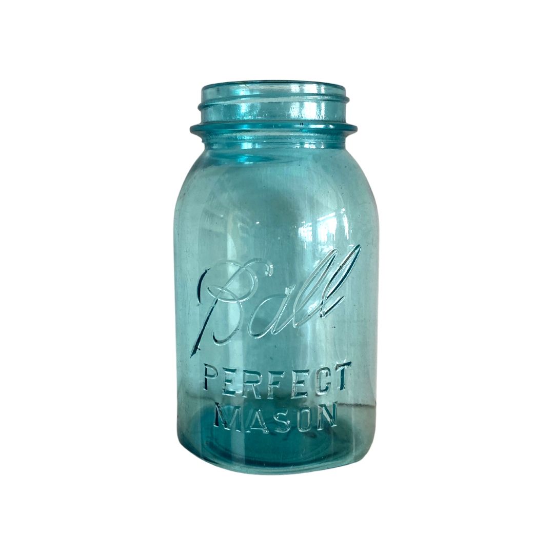 Quart Blue Mason Jar - Assorted - Relics Rentals