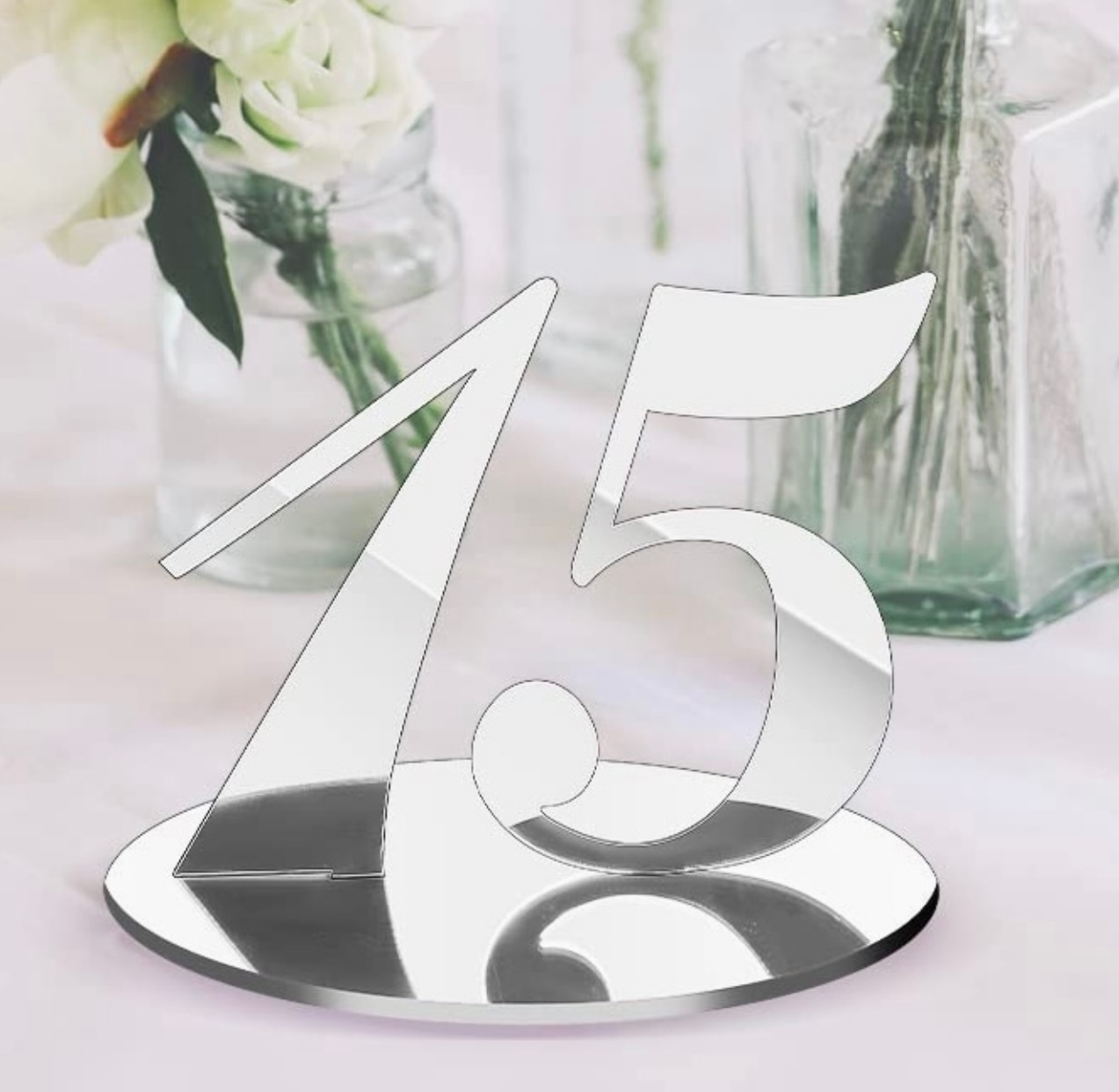 Silver cut numbers - Valley Weddings & Events