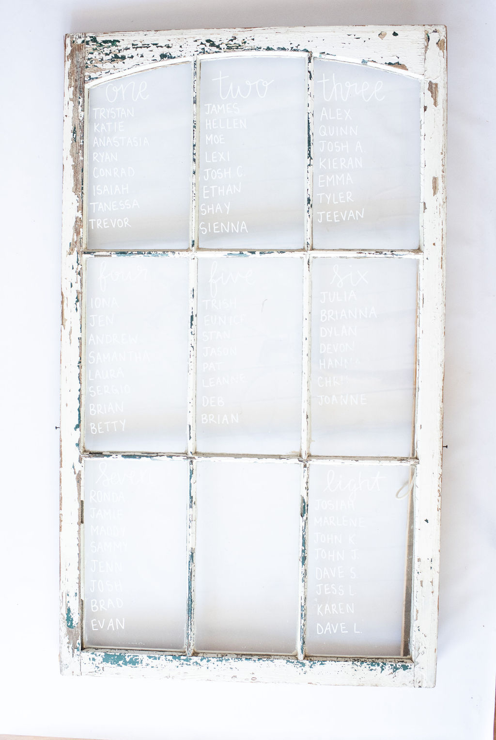 White Distressed Window Frame - Valley Weddings & Events